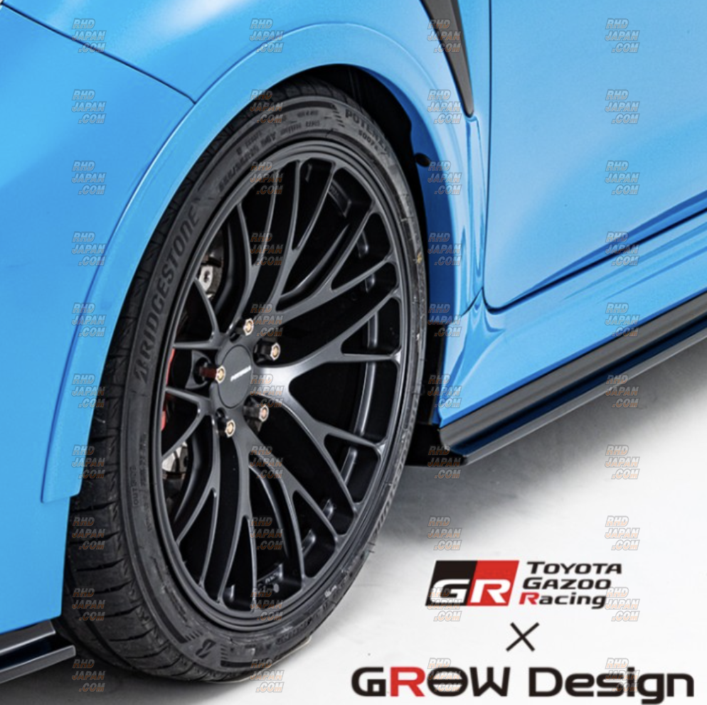 Grow Motorsports Grow Design Front & Rear Over Fender Set Crystal Black Pearl ABS - GR Corolla ...